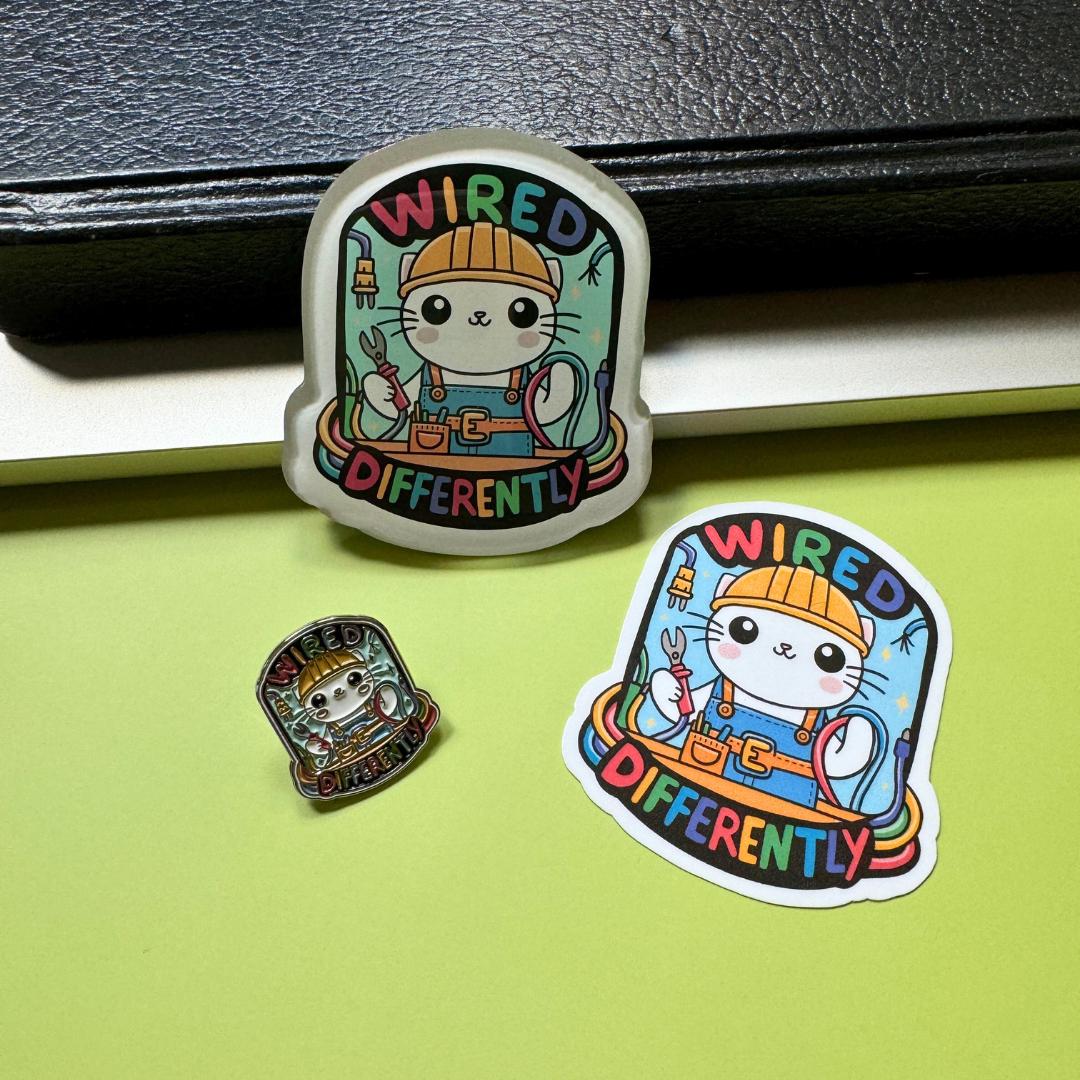 Wired Differently Sticker | Autism, Neurodivergent, Adhd, Autistic ...