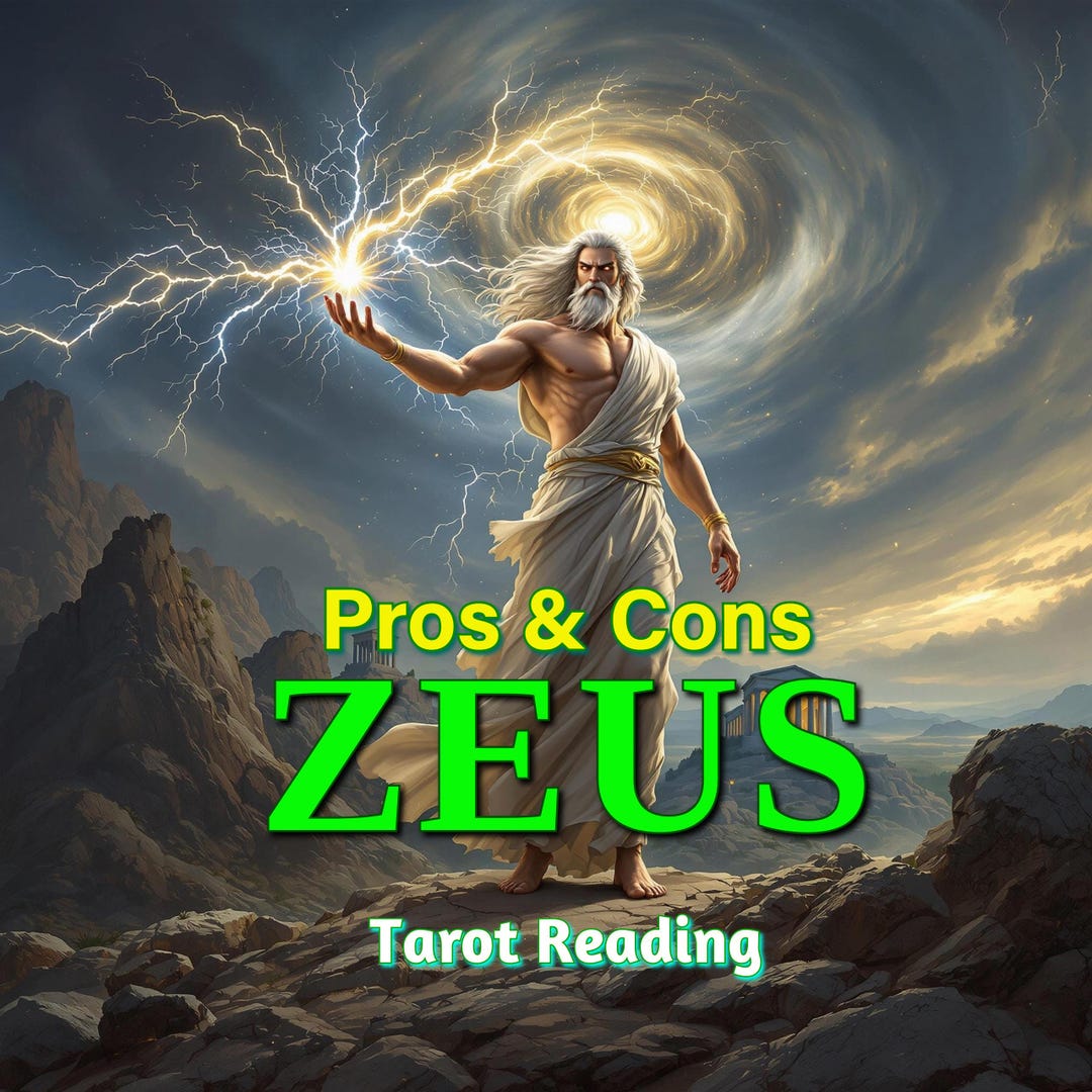 King Zeus Greek Thunder God Tarot Reading Ruler of the Sky, Justice ...