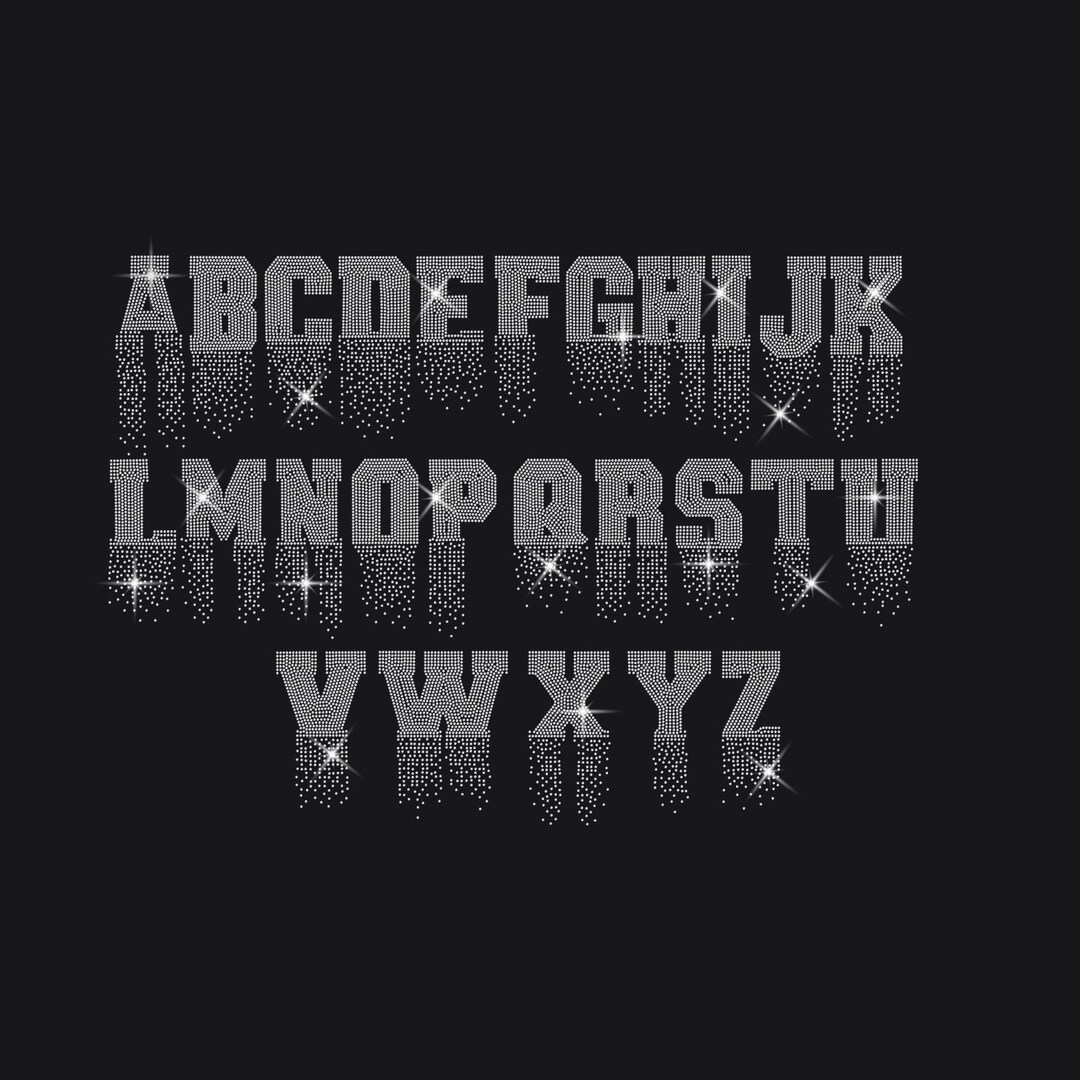 Custom Dripping Rhinestone Letters – SS10 Crystal | Iron-on Bling ...