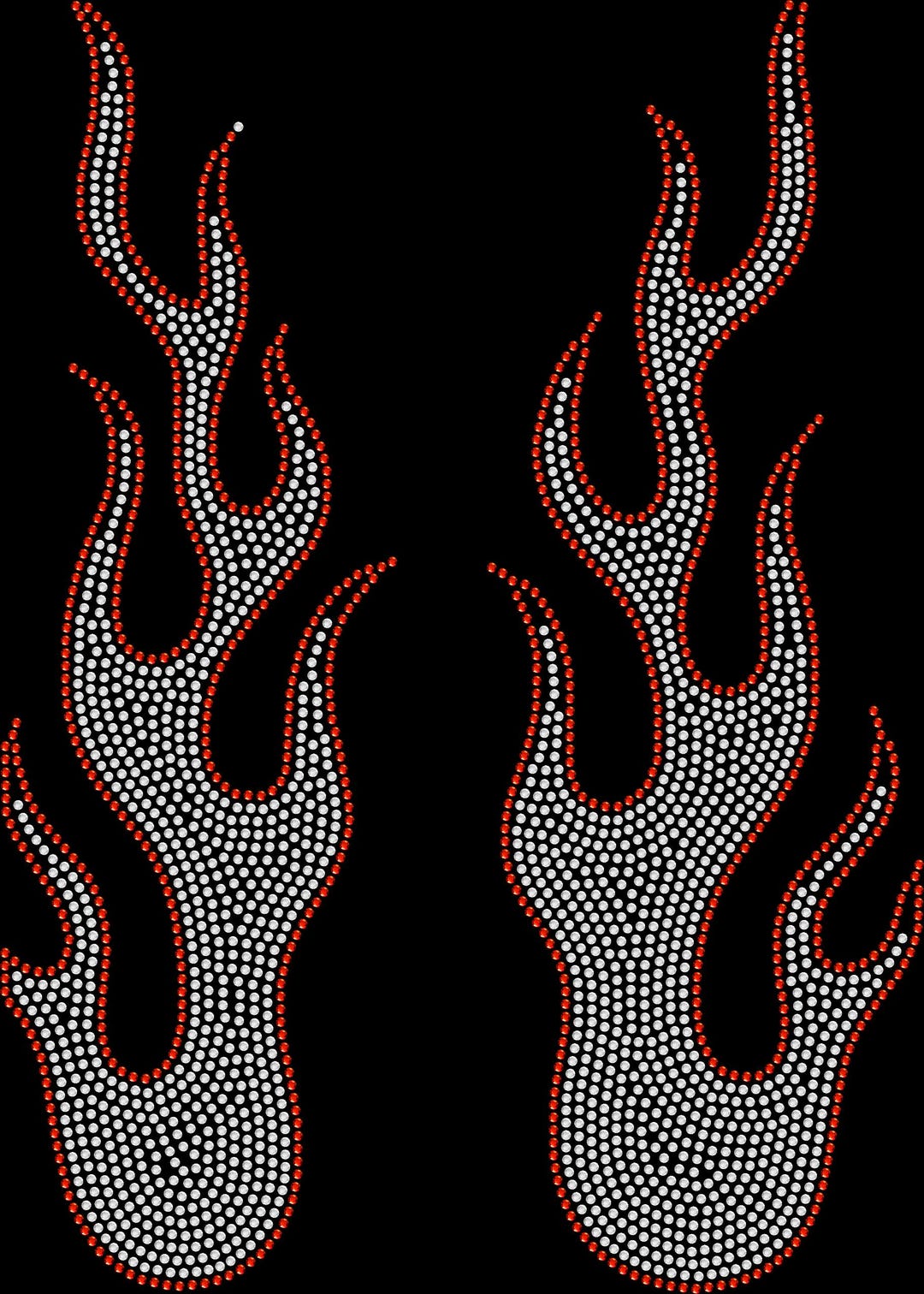 Rhinestone Flame Sleeve Transfers – Pair of 3.5"x 10.85" Hotfix Iron-on ...