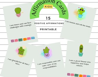 Printable Affirmation Cards for Kids, Motivational Cards, Positivity ...