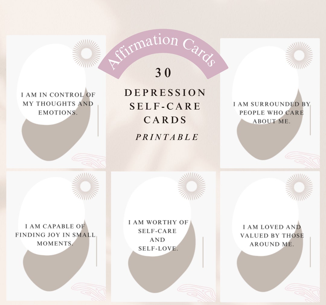 30 Positive Affirmation Card Deck for Depression, Instant Download ...