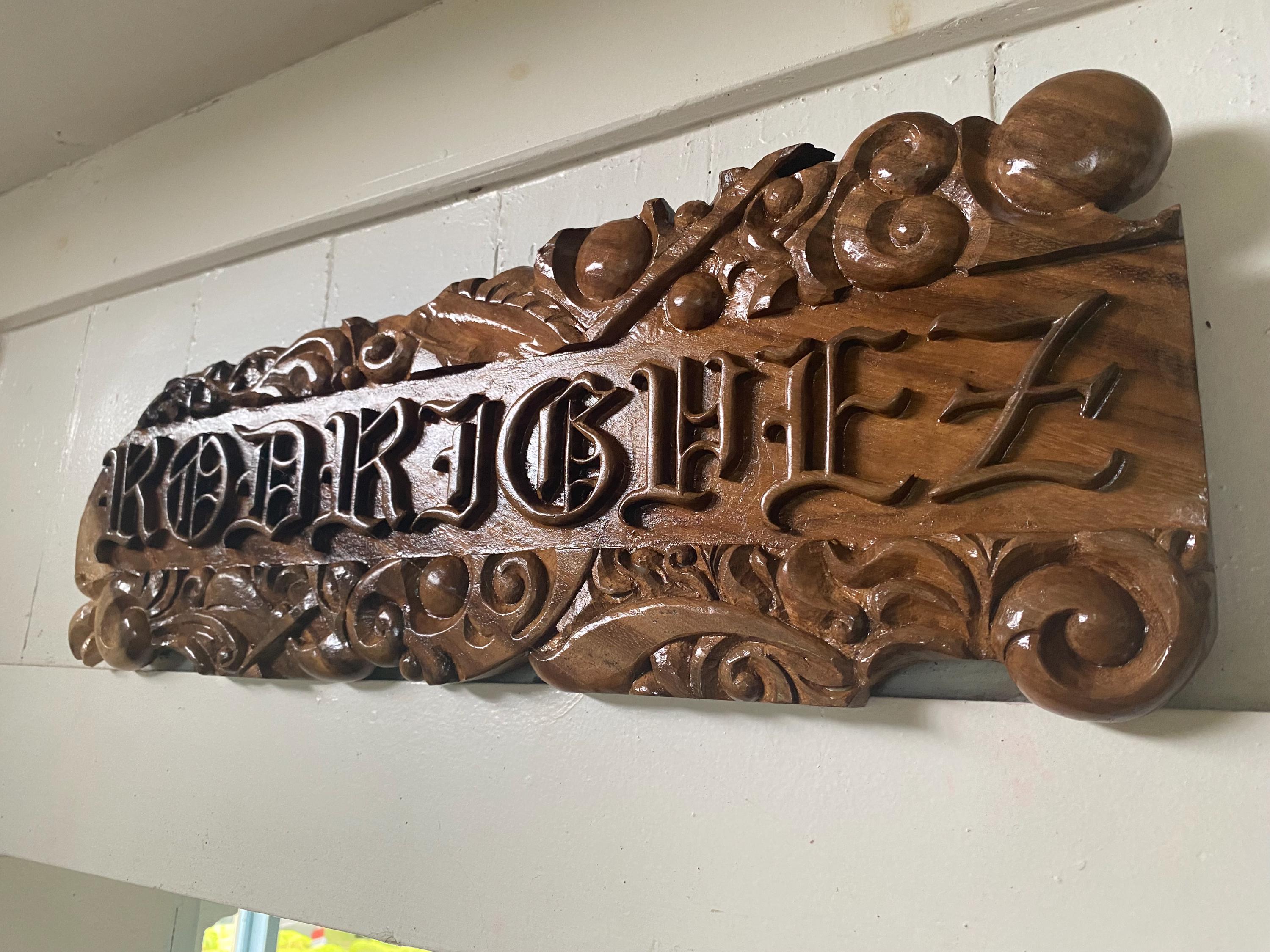 Customizable HAND CARVED Koa Wood, Last Name Door Sign, Hang Over Your ...