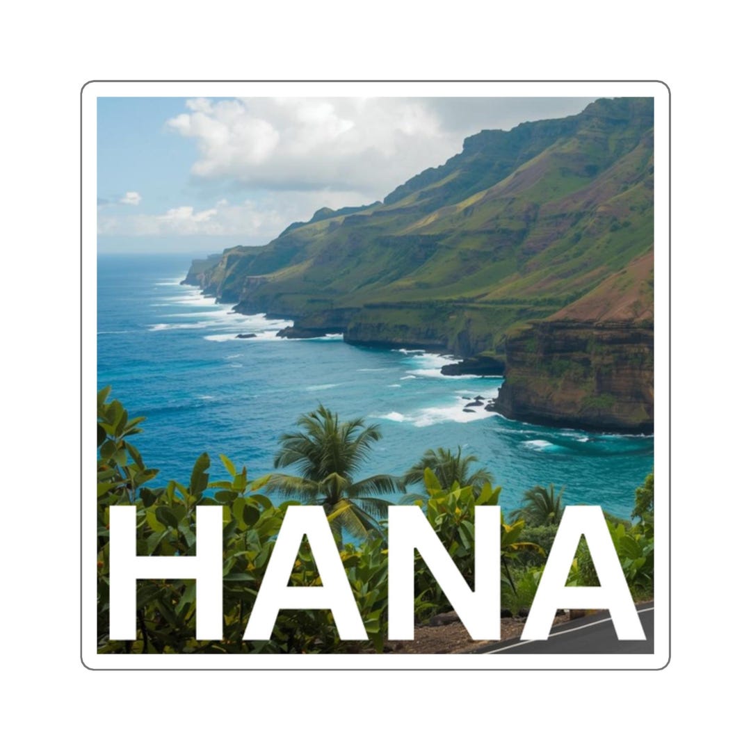 Hana Coastline Photo Square Sticker | Travel Decal, Hawaii Beach - Etsy