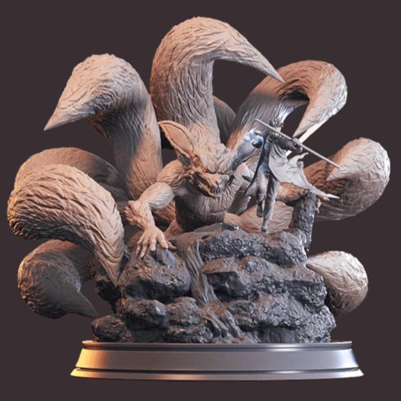 Naruto and Kurama STL | Nine Tails Fox 3D Print Model | Epic Naruto ...