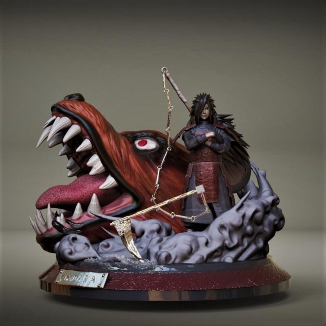 Madara & Kurama STL Diorama | Uchiha Madara With Nine-tails Fox ...