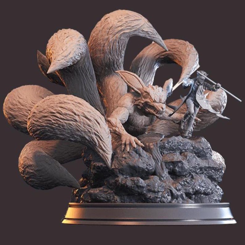Naruto and Kurama STL | Nine Tails Fox 3D Print Model | Epic Naruto ...