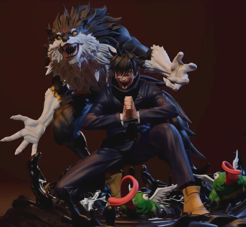 Megumi Fushiguro STL 3D Model | Jujutsu Kaisen Divine Dogs Pose ...