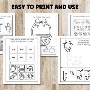 25 Cut and Paste Kindergarten Worksheets| Toddler Learning| Printable ...