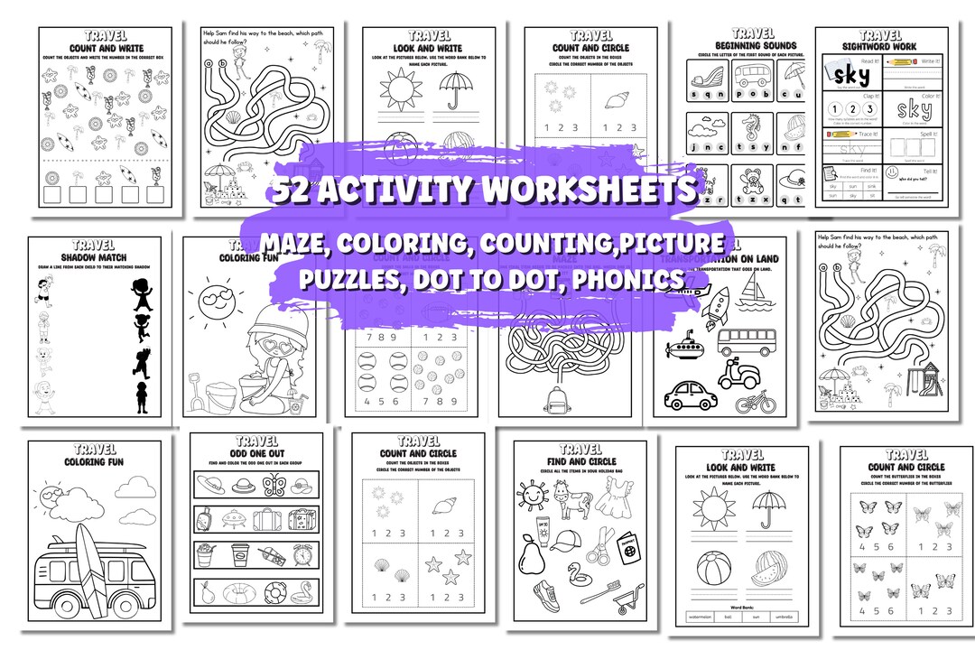 52 Printable Fun Activity Worksheets for Preschoolers | Preschool ...