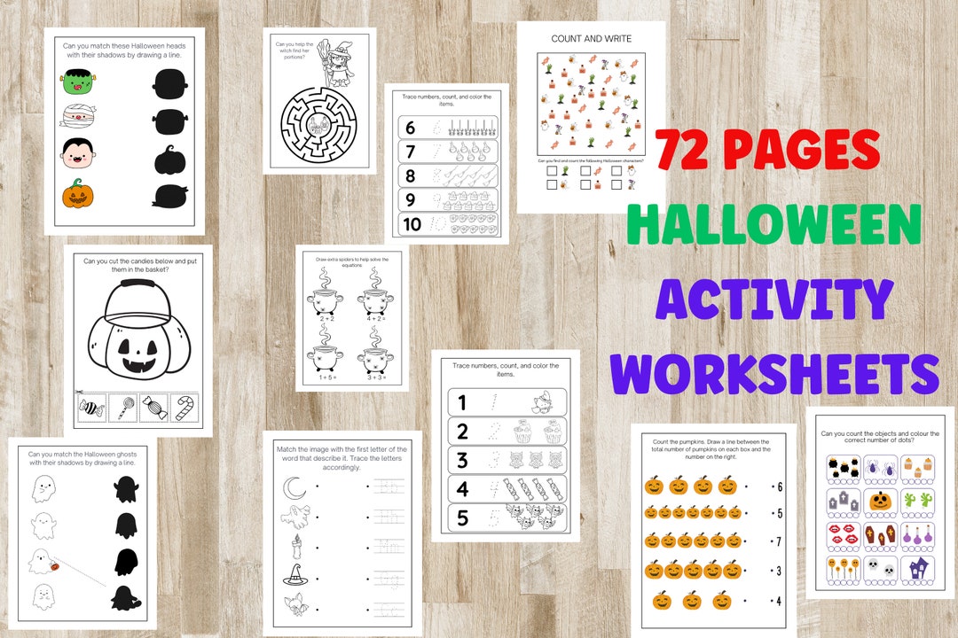 72 Printable Halloween Activity Worksheets for Preschoolers | Preschool ...