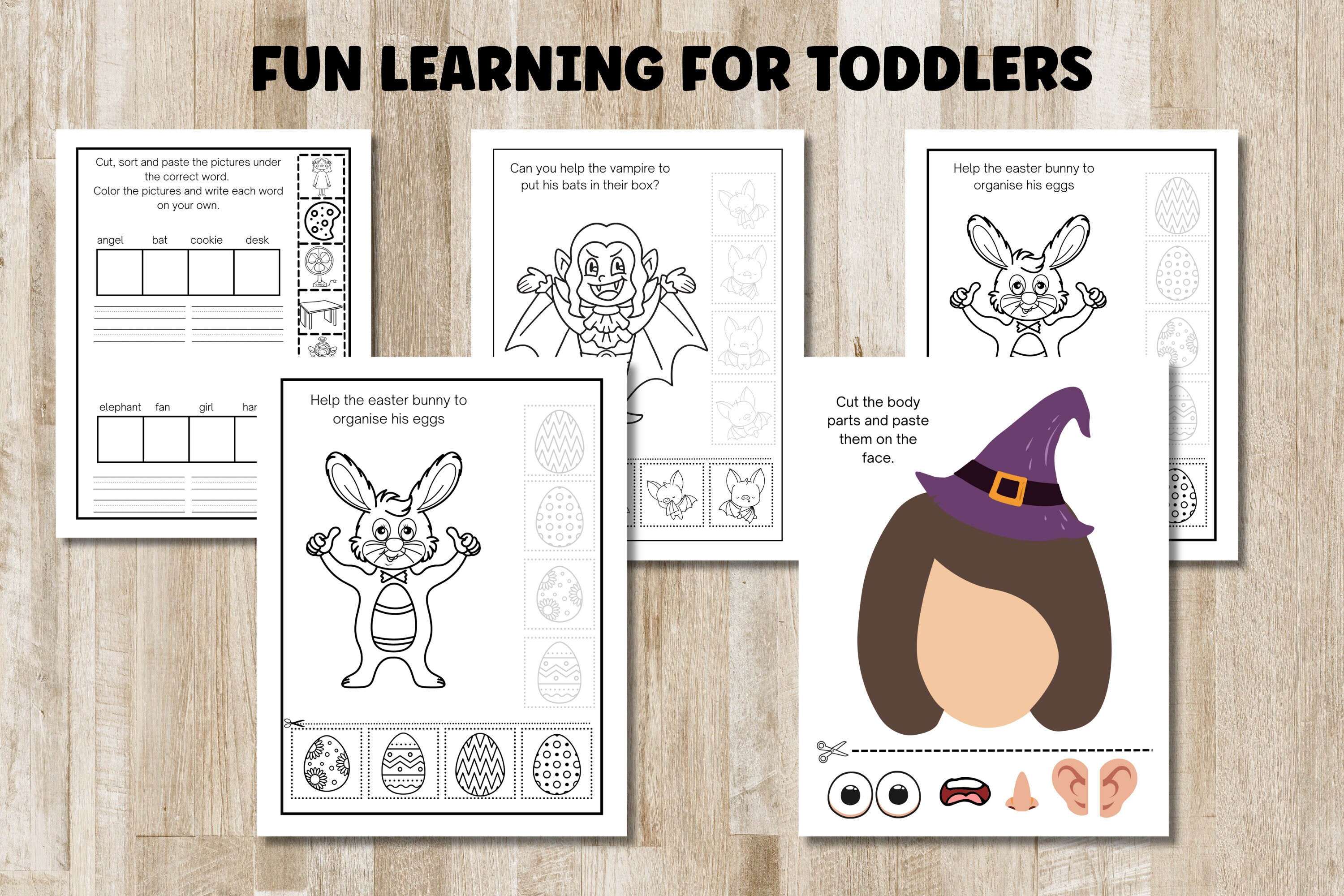 25 Cut and Paste Kindergarten Worksheets Toddler Learning Printable ...