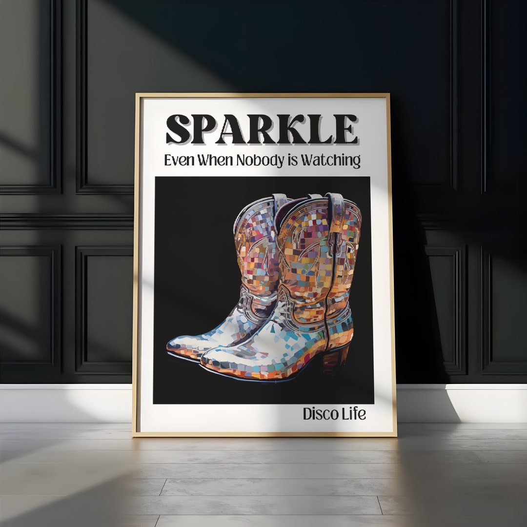 Disco Cowgirl's Sparkle - Trendy Poster Quote Print - Digital Download ...
