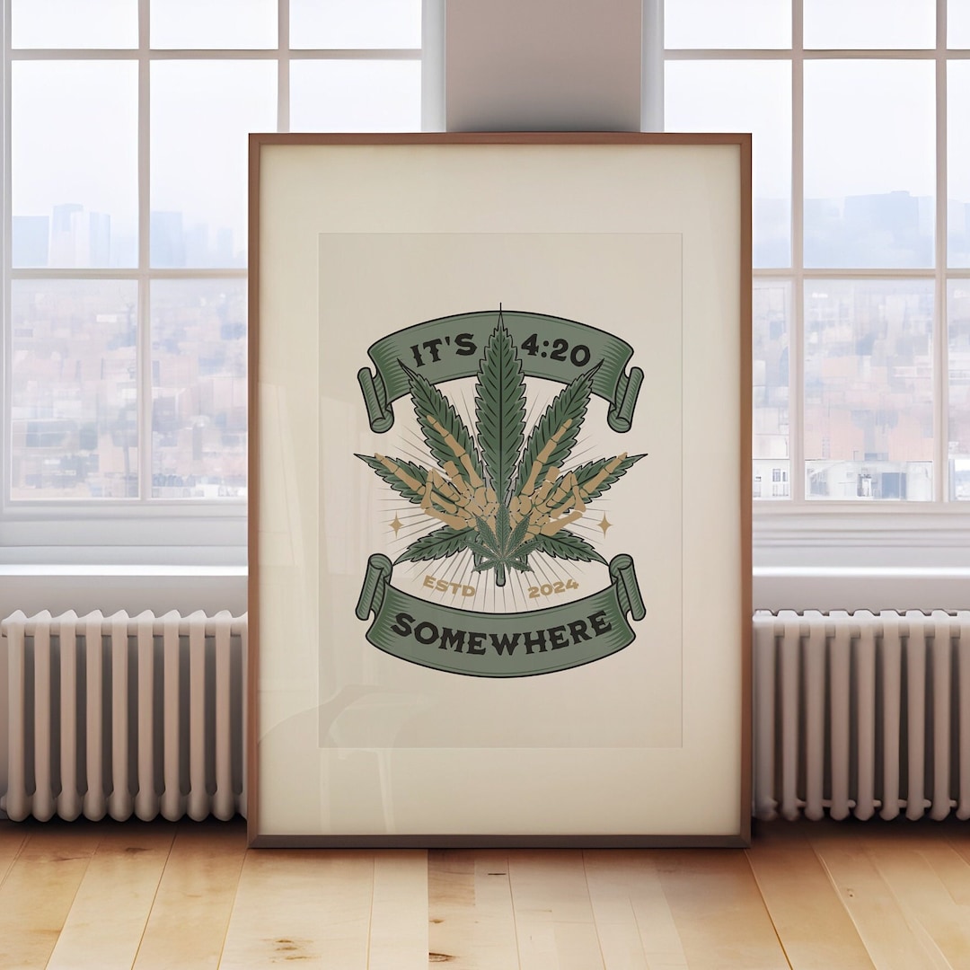 Retro Weed Print, Weed Art, 420 Retro Wall Art, Bar Art Quote, Get That ...