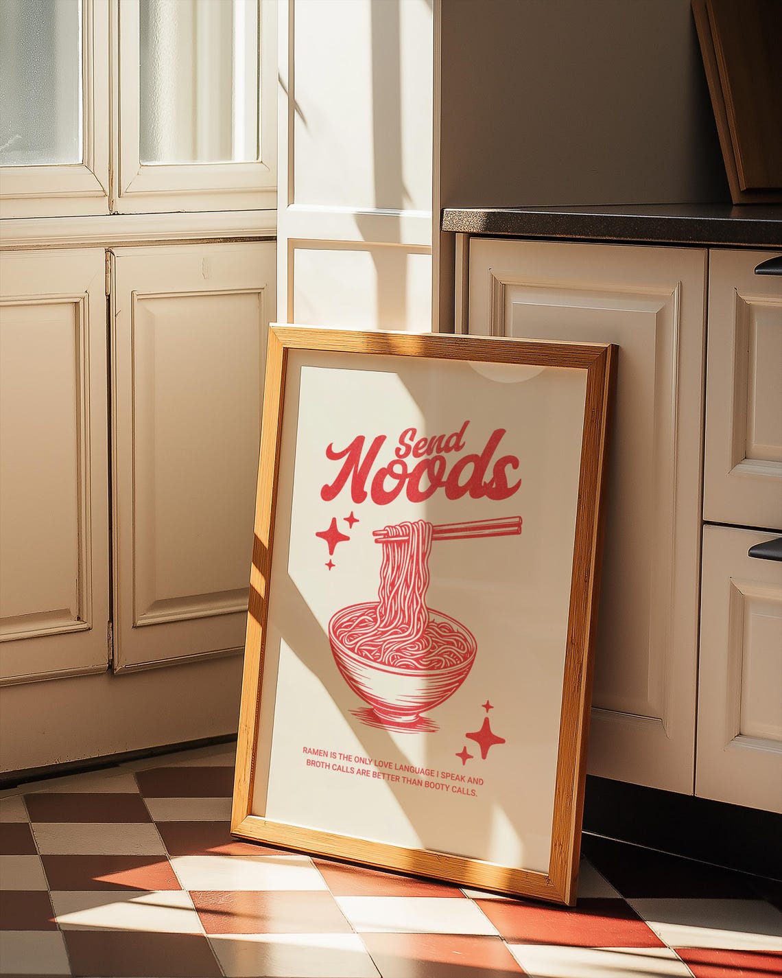 Send Noods Ramen Wall Art, Printable Wall Art, Retro Wall Art, Ramen ...