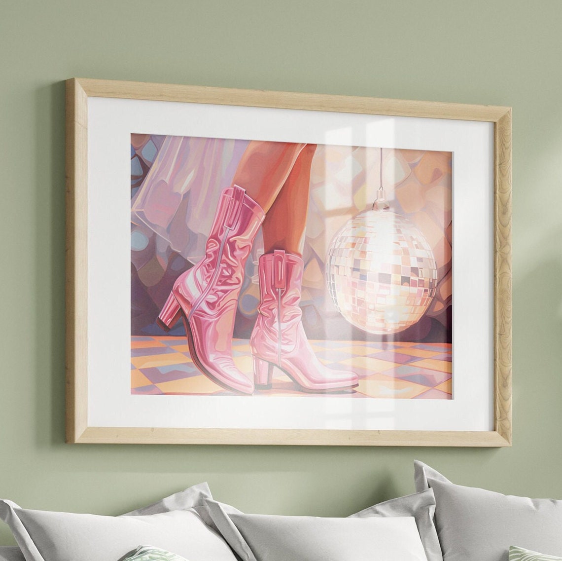Pink Disco - Trendy Wall Art, Gift for Her - Digital Download - Etsy