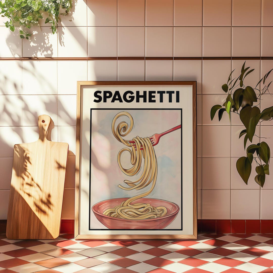 Spaghetti Poster, Italian Kitchen Art, Pasta Poster, Fun Kitchen Art ...