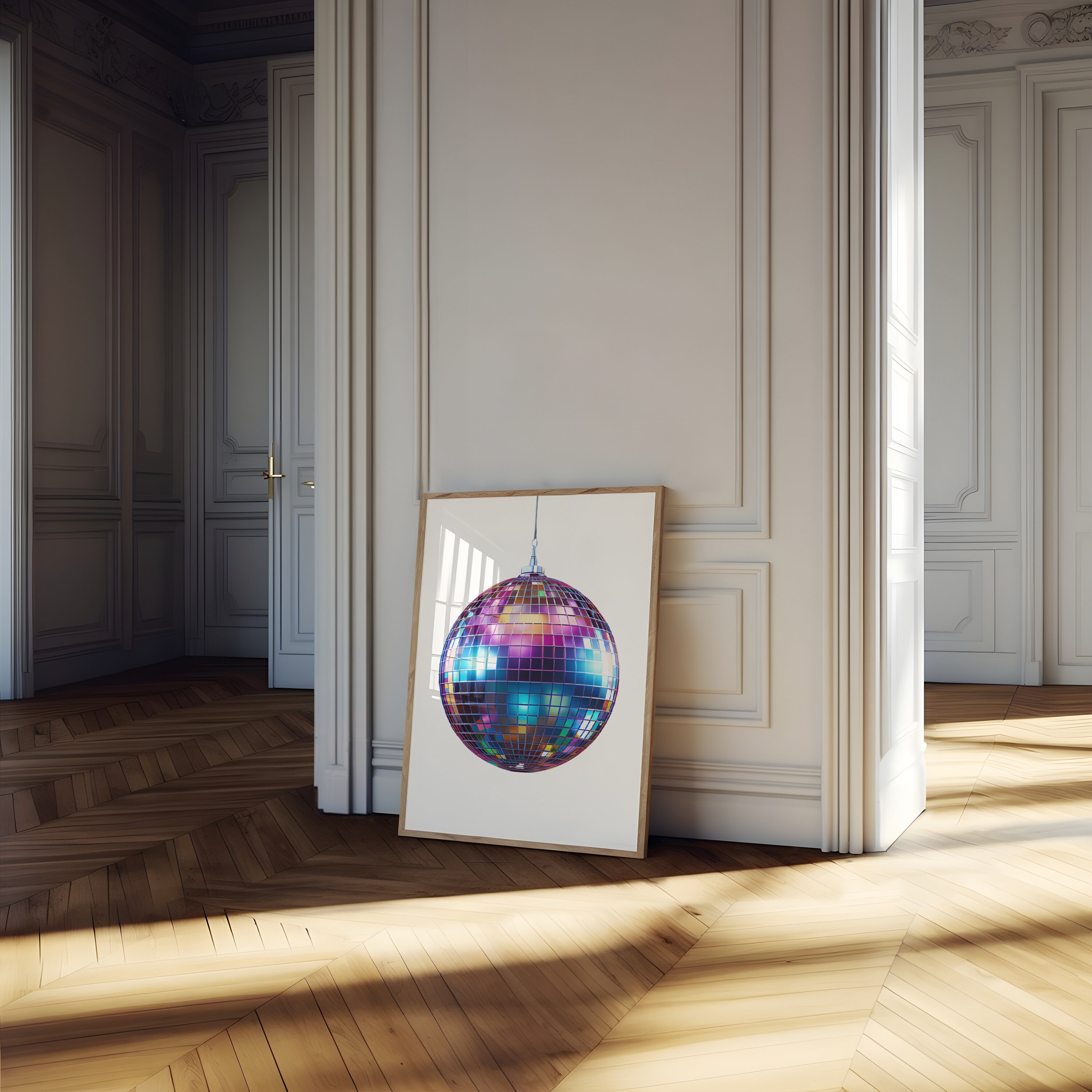 Retro Disco Wall Art Hanging Disco Ball Trendy Art Print - Etsy