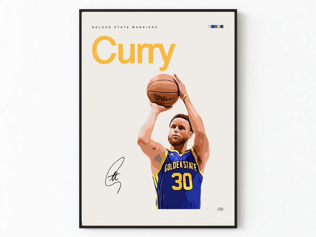 Steph Curry Poster, Golden State Warriors, NBA Poster, Sports Poster ...