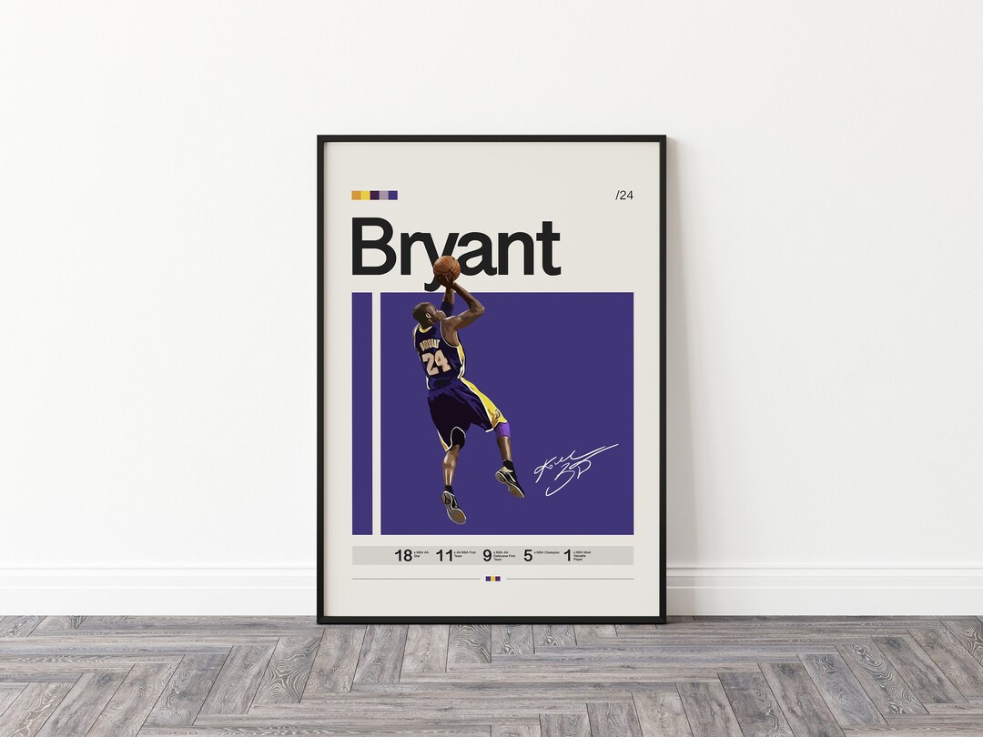 Kobe Bryant Poster, LA Lakers, NBA Poster Art Print, Basketball ...