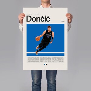 Luka Doncic Poster, Basketball Poster, NBA Basketball Print, Basketball ...