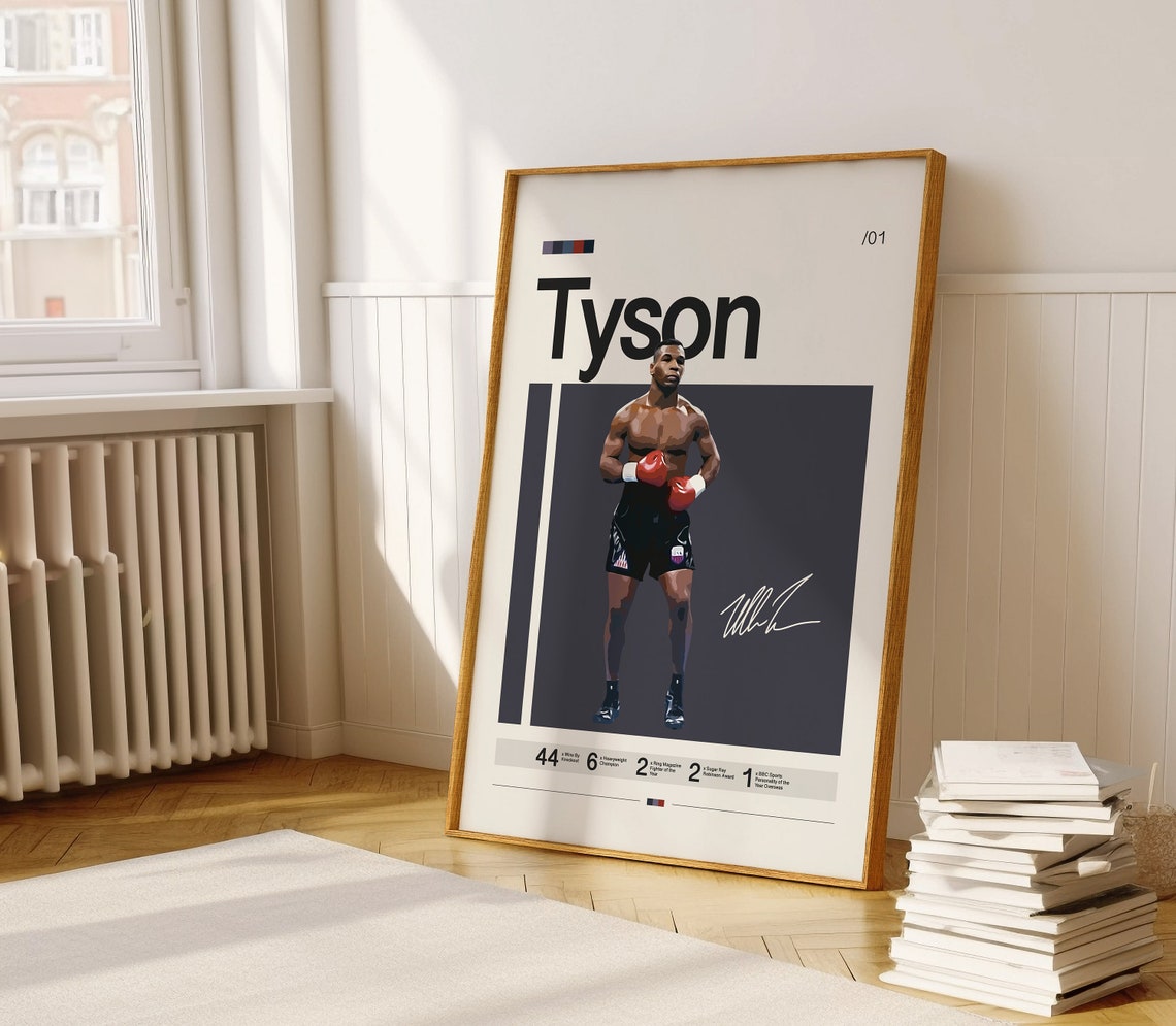 Mike Tyson Poster, Mike Tyson Art Print, Bodybuilding Poster, Vintage ...