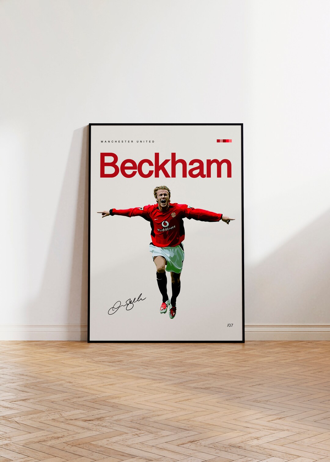 David Beckham Poster, Manchester United Football Art Print, Football ...