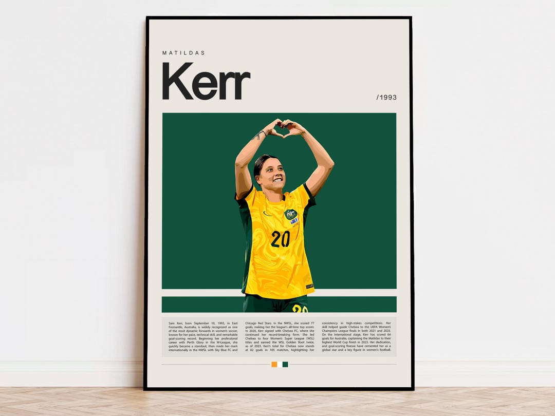 Sam Kerr Poster, Matildas Poster, Soccer Gifts, Sports Poster, Football ...
