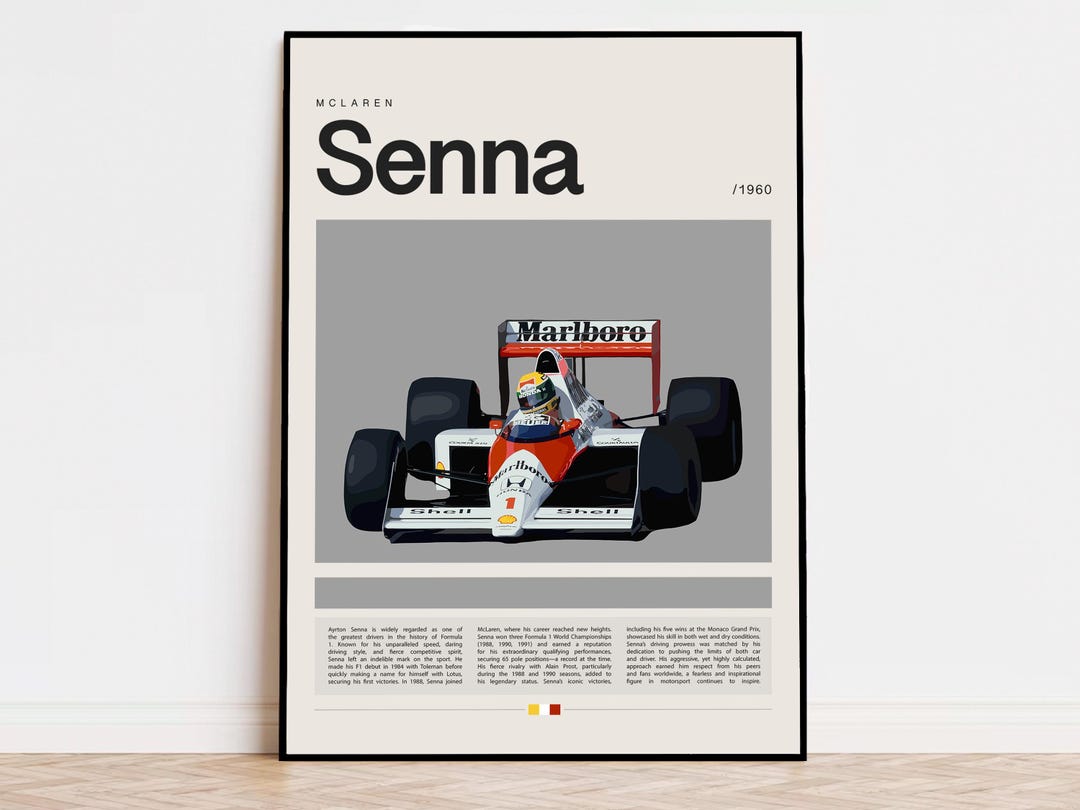 Ayrton Senna Poster, Formula One Poster, F1 Racing Poster, Motorsports ...