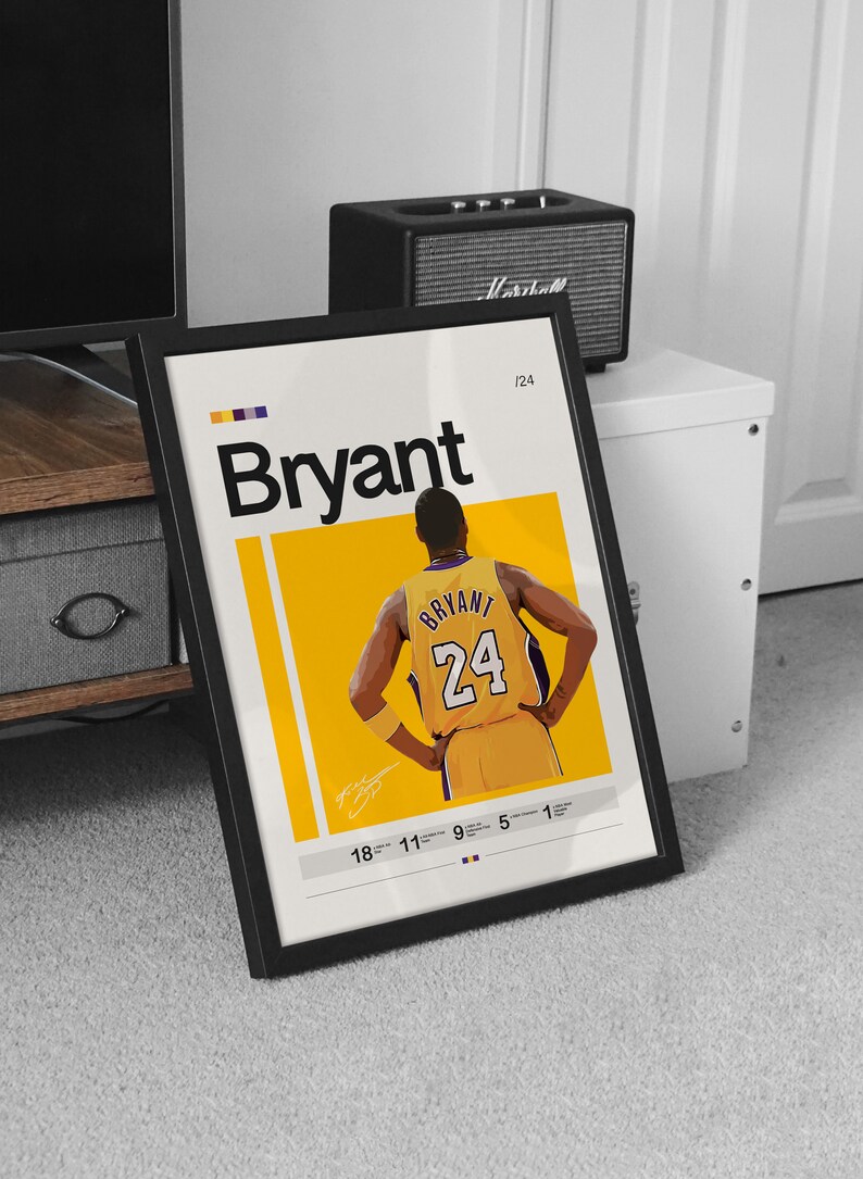 Kobe Bryant Poster, LA Lakers, NBA Poster Art Print, Basketball ...