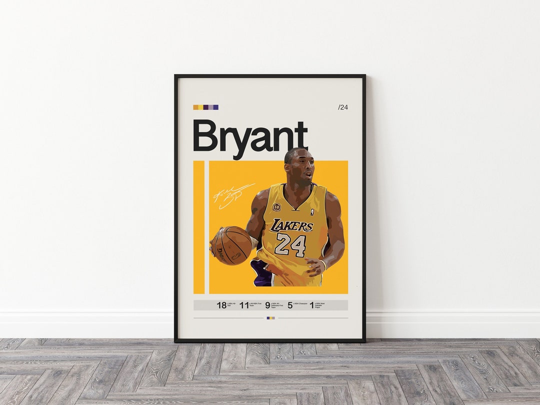 Kobe Bryant Poster, LA Lakers, NBA Poster Art Print, Basketball ...
