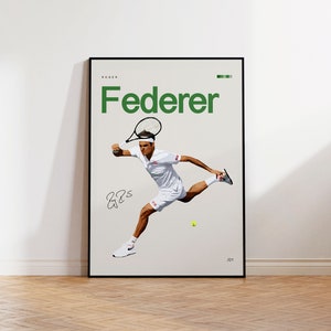 Roger Federer Poster, Tennis Poster Art Print, Tennis Fan, Tennis Print ...