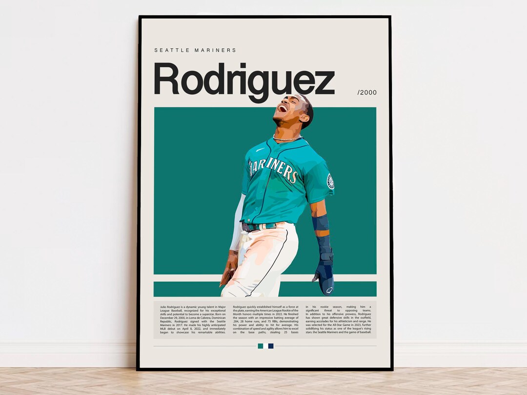 Julio Rodriguez Digital Poster for Sports Fan Wall Art for Baseball ...