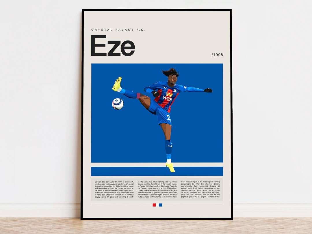Eberechi Eze Poster, Crystal Palace Poster, Soccer Gifts, Sports Poster ...