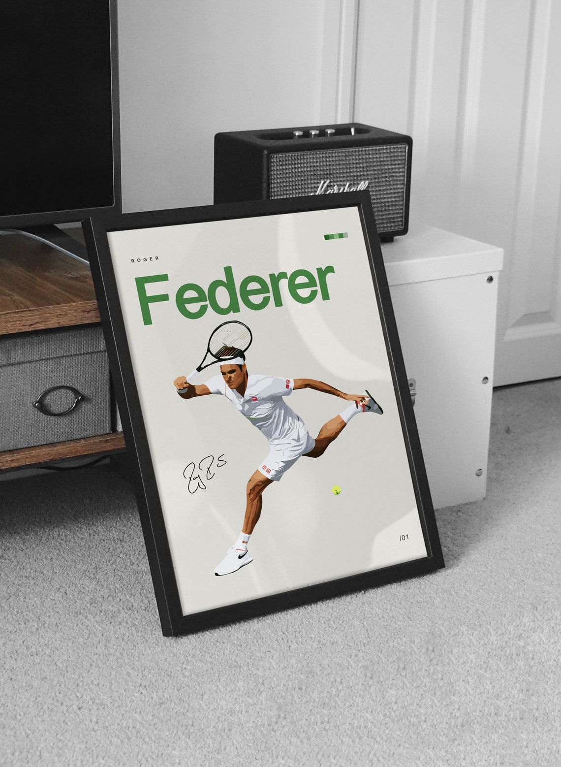 Roger Federer Poster, Tennis Poster Art Print, Tennis Fan, Tennis Print ...