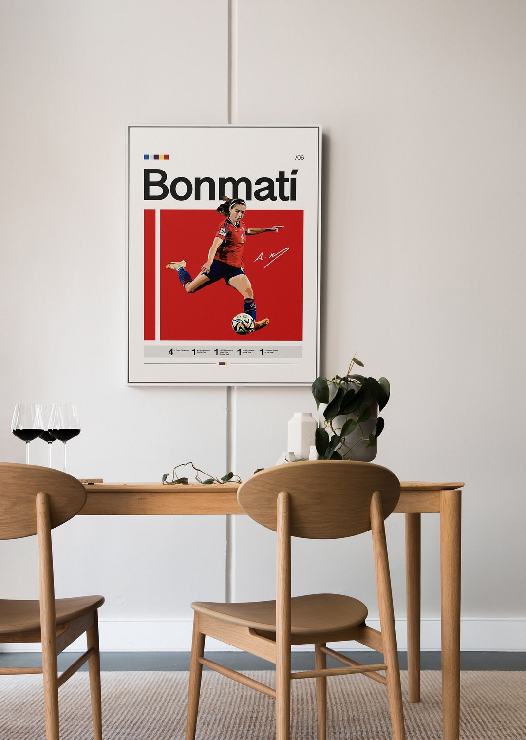 Aitana Bonmati Poster, Spanish Football Art Print, Women's Football ...