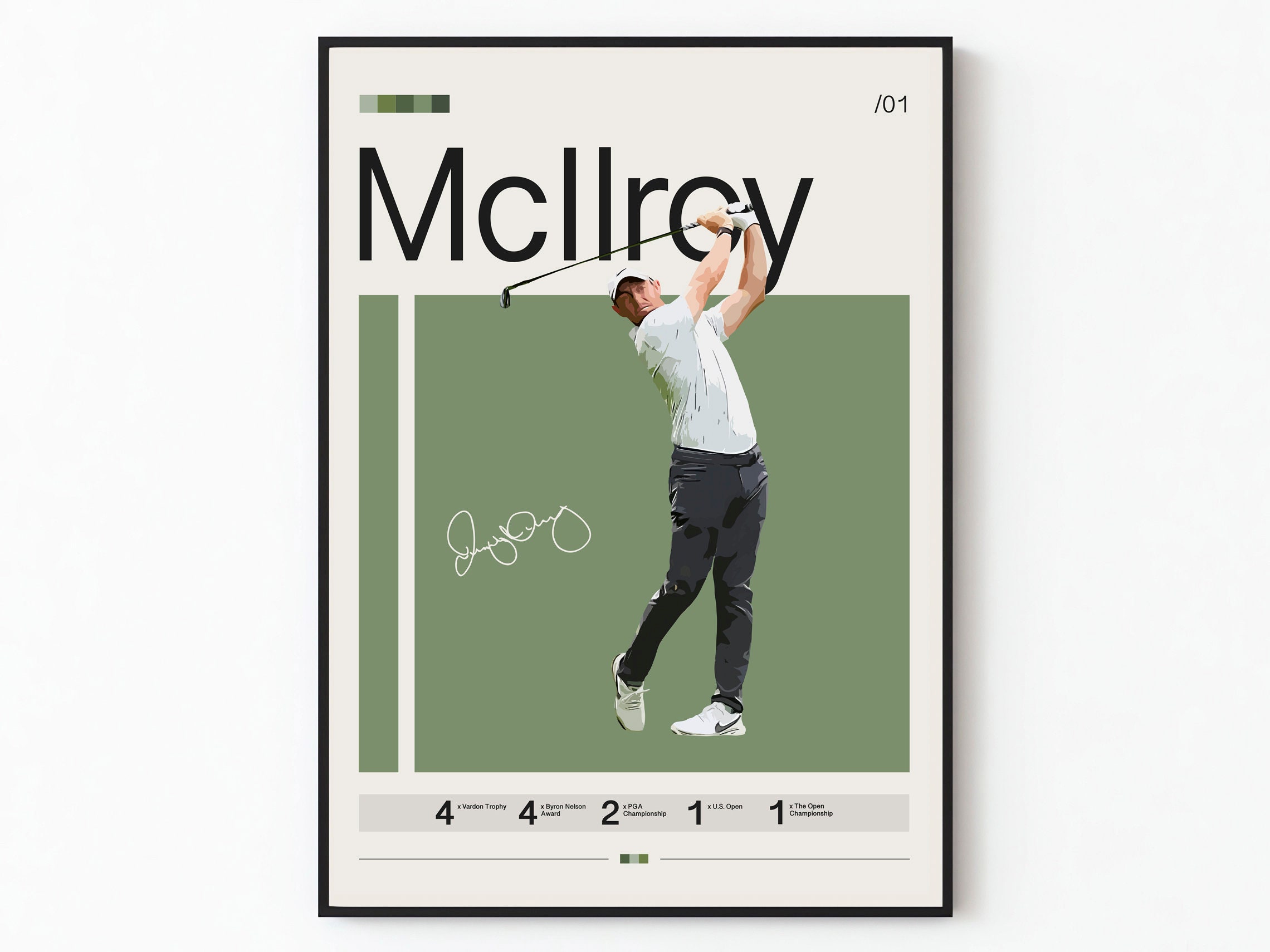 Rory Mcilroy Poster, Golf GPA Art Print, Golf Poster, Vintage Sports ...