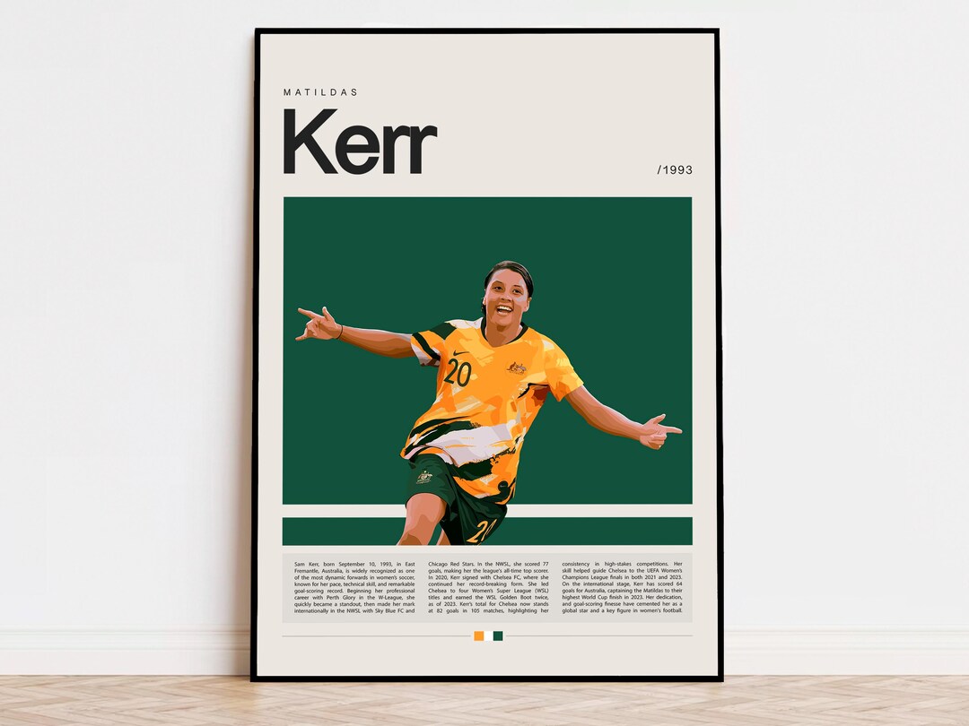 Sam Kerr Poster, Matildas Poster, Soccer Gifts, Sports Poster, Football ...