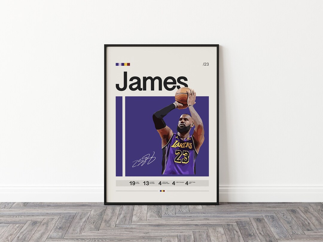 Lebron James Poster, LA Lakers, NBA Poster Art Print, Basketball ...