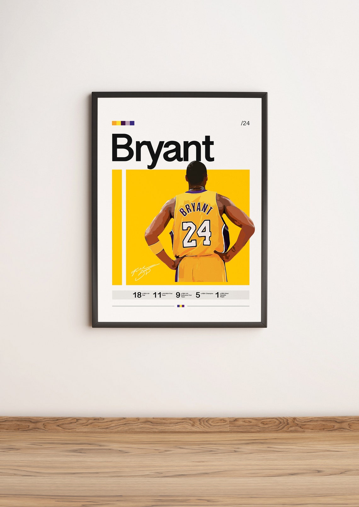 Kobe Bryant Poster, LA Lakers, NBA Poster Art Print, Basketball ...