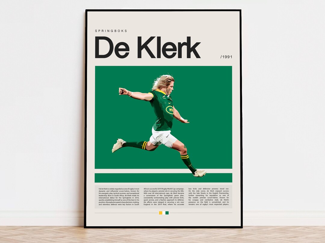 Faf De Klerk Poster, Springboks Poster, South Africa, Rugby Poster ...