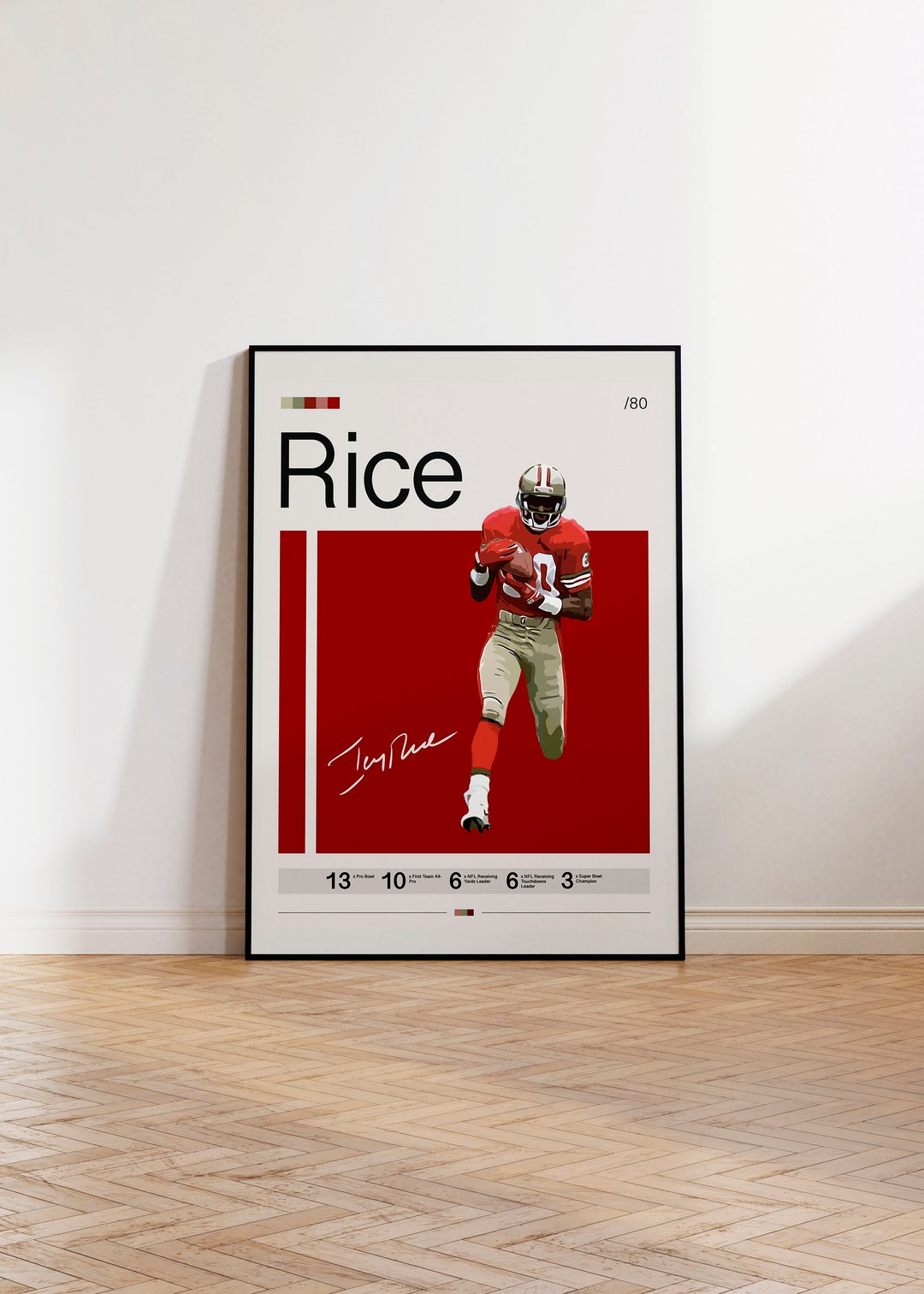 Jerry Rice Poster, San Francisco 49ers, NFL Poster Art Print, American ...