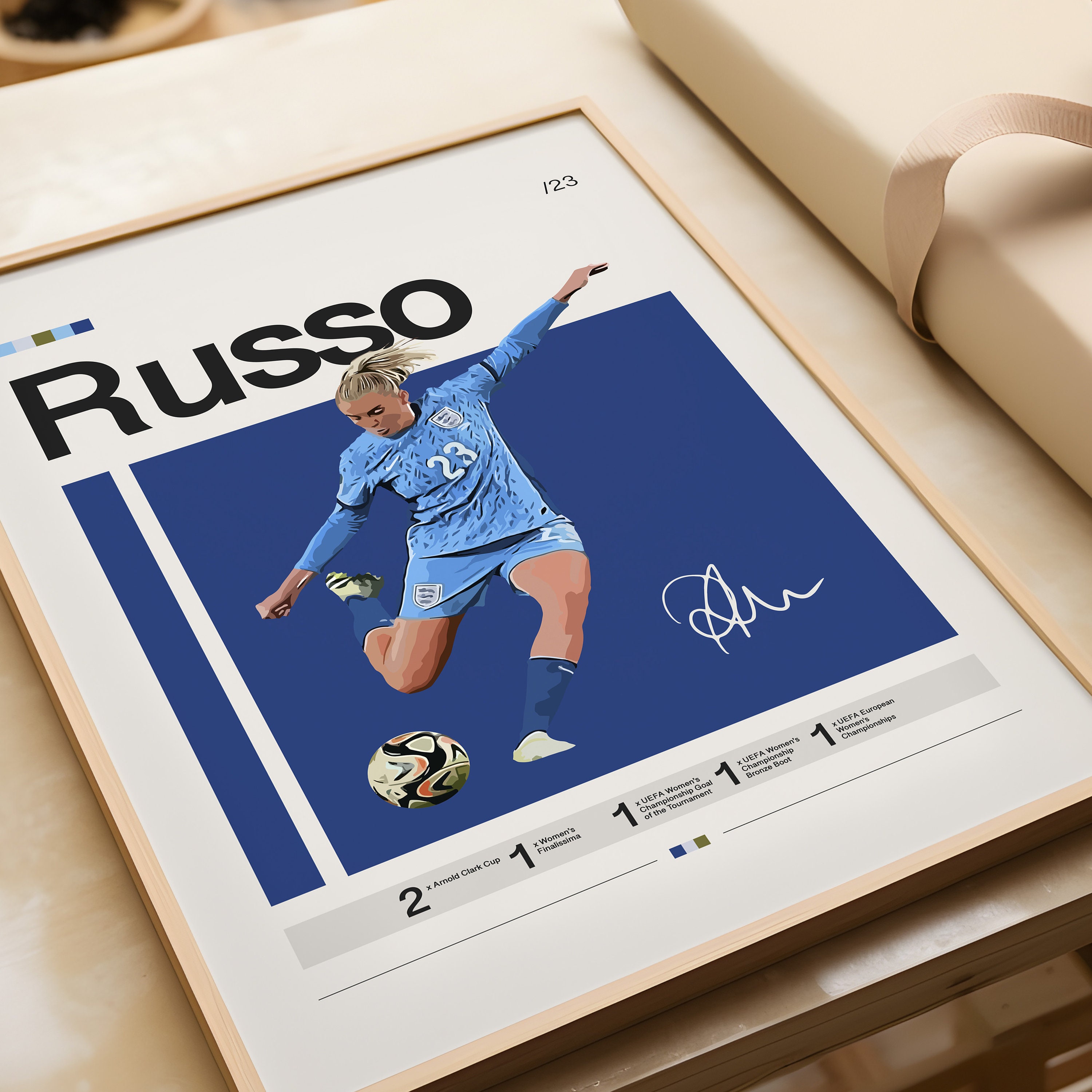 Alessia Russo Poster, Lionesses, England Football Art Print, Women's ...