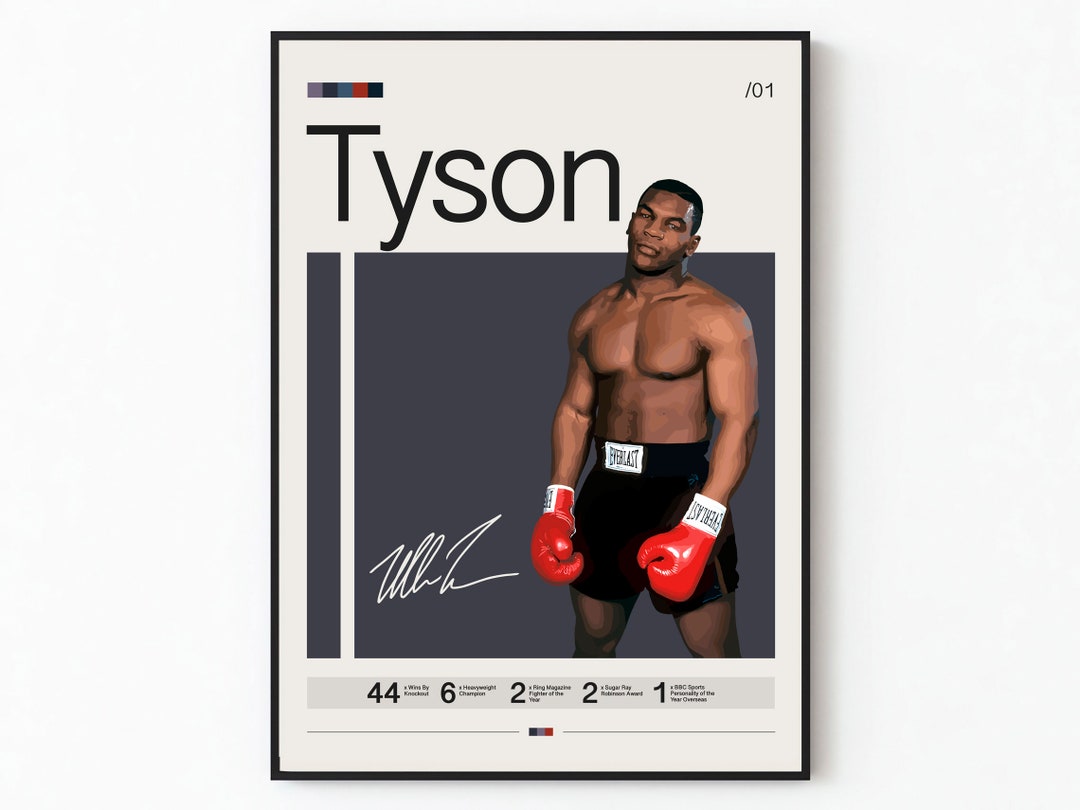 Mike Tyson Poster, Mike Tyson Art Print, Boxing Poster, Vintage Sports ...
