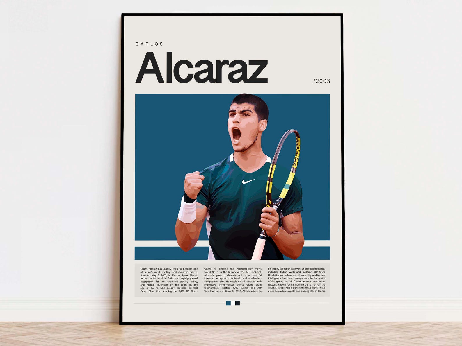 Carlos Alcaraz Poster, Tennis Poster Art Print, Tennis Fan, Tennis ...