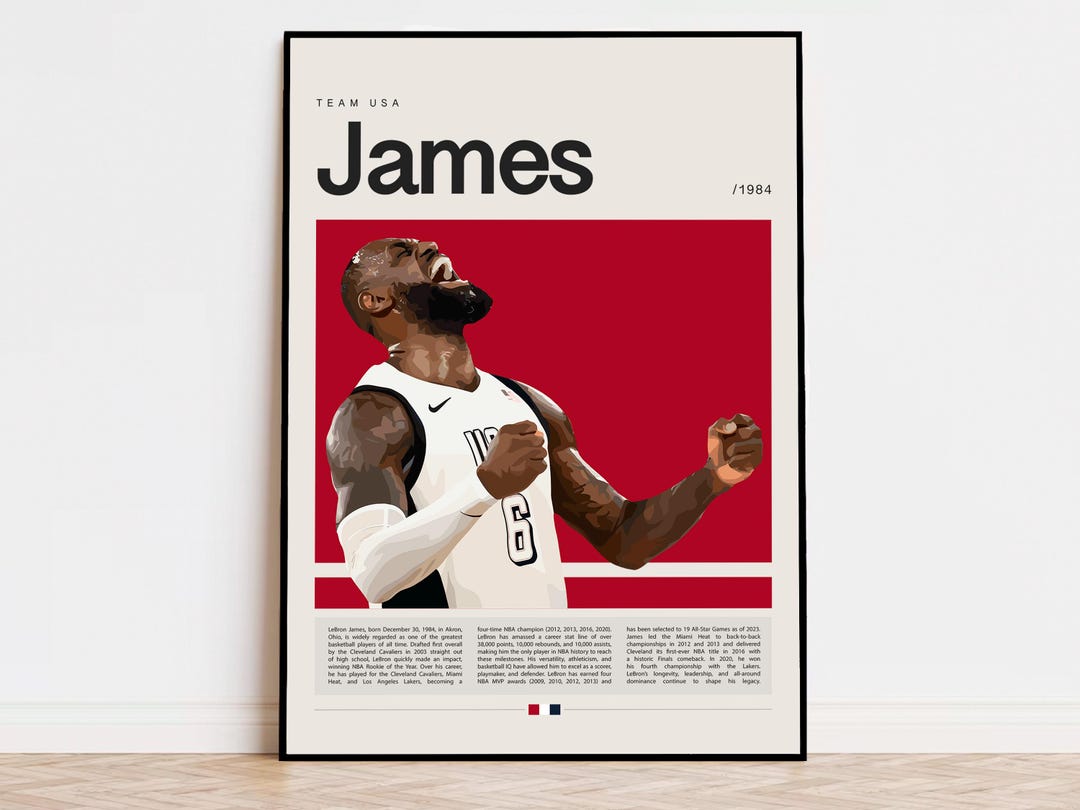Lebron James Poster, LA Lakers, NBA Poster Art Print, Basketball ...