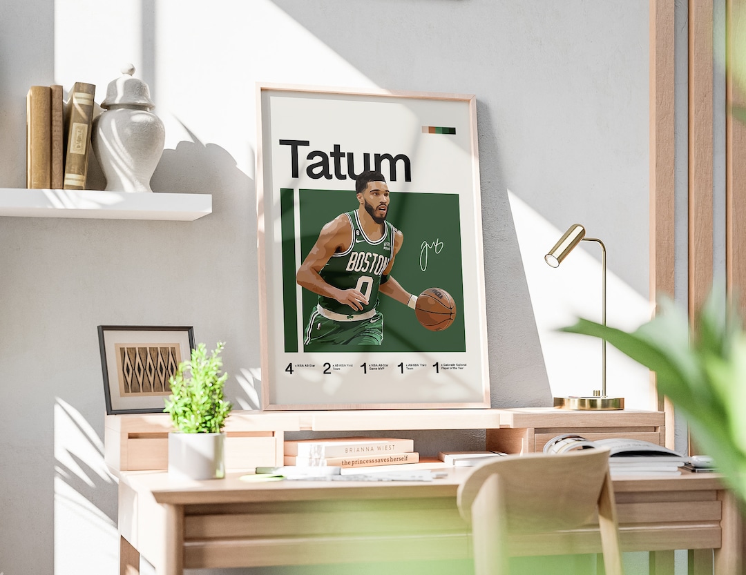 Jayson Tatum Poster, Boston Celtics, NBA Poster Art Print, Basketball ...