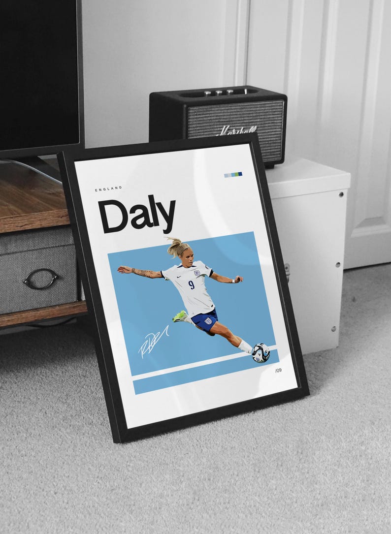 Rachel Daly Poster, Lionesses, England Football Art Print, Women's ...