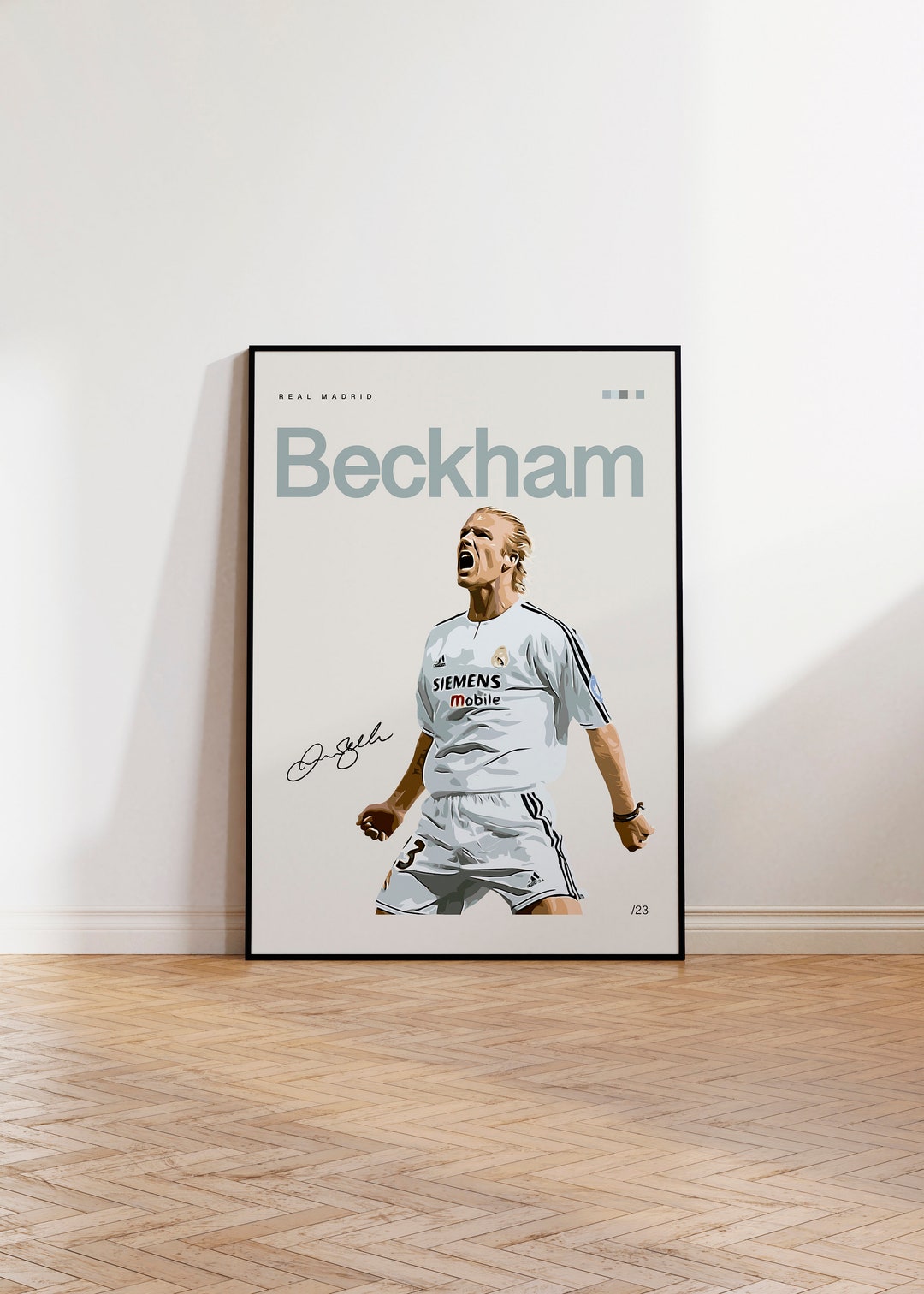 David Beckham Poster, Real Madrid Football Art Print, England Football ...