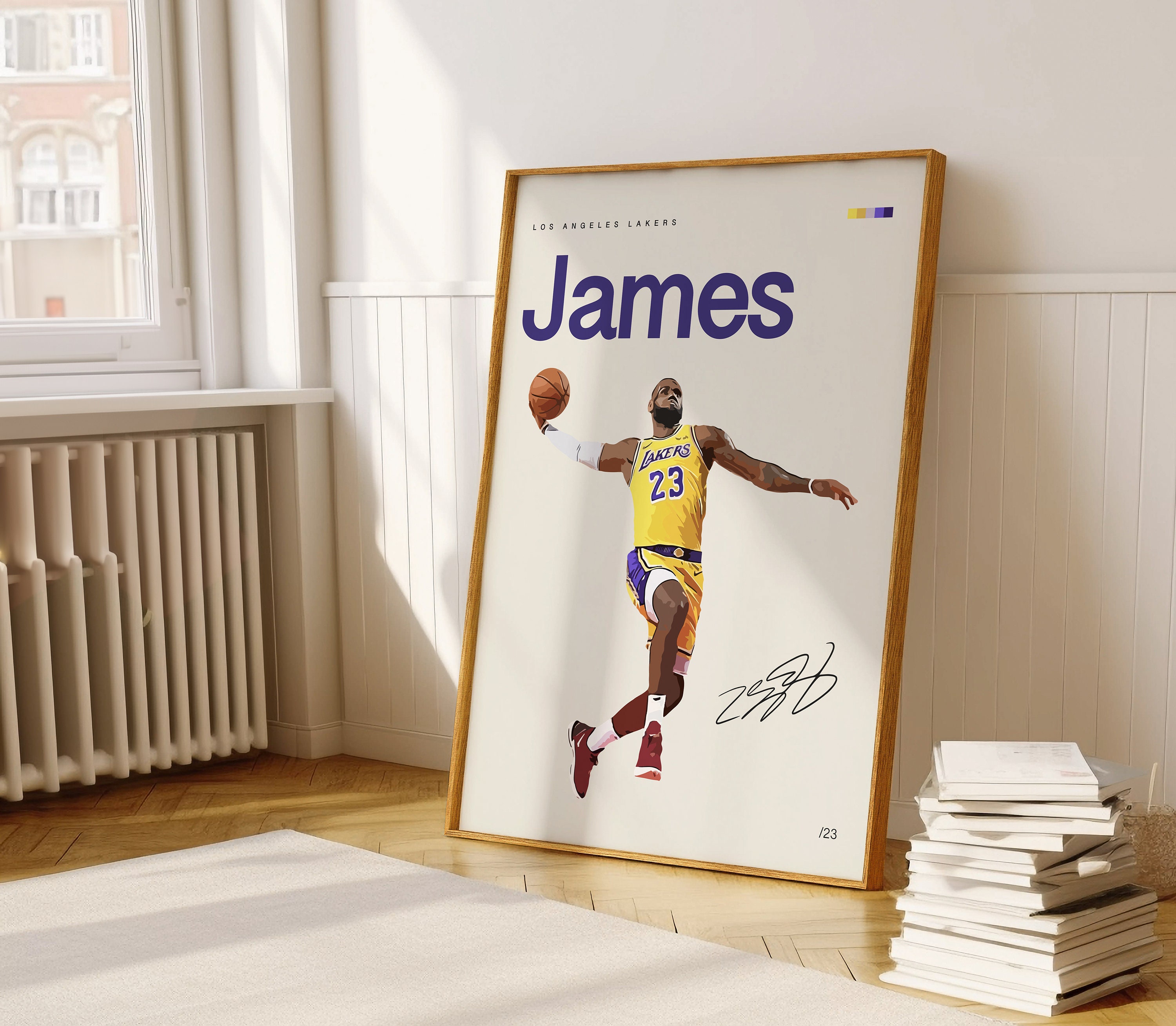 Lebron James Poster, LA Lakers Print, NBA Poster, Sports Poster, Mid ...